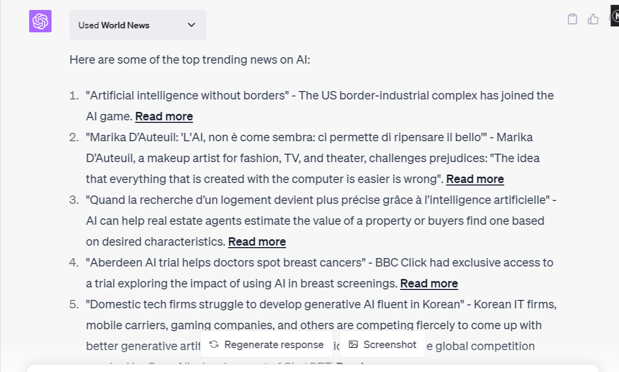 World News ChatGPT Plugin